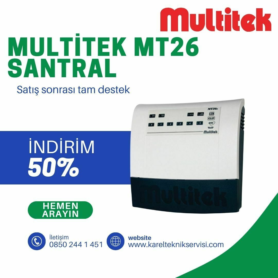 Multitek Mt26 Santral Fiyatı 2200₺ | Ücretsiz Kurulum Desteği